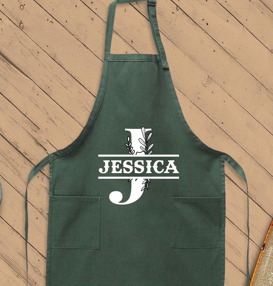 Custom Initial Apron for Women, Personalized Name Apron, Fathers Day ...