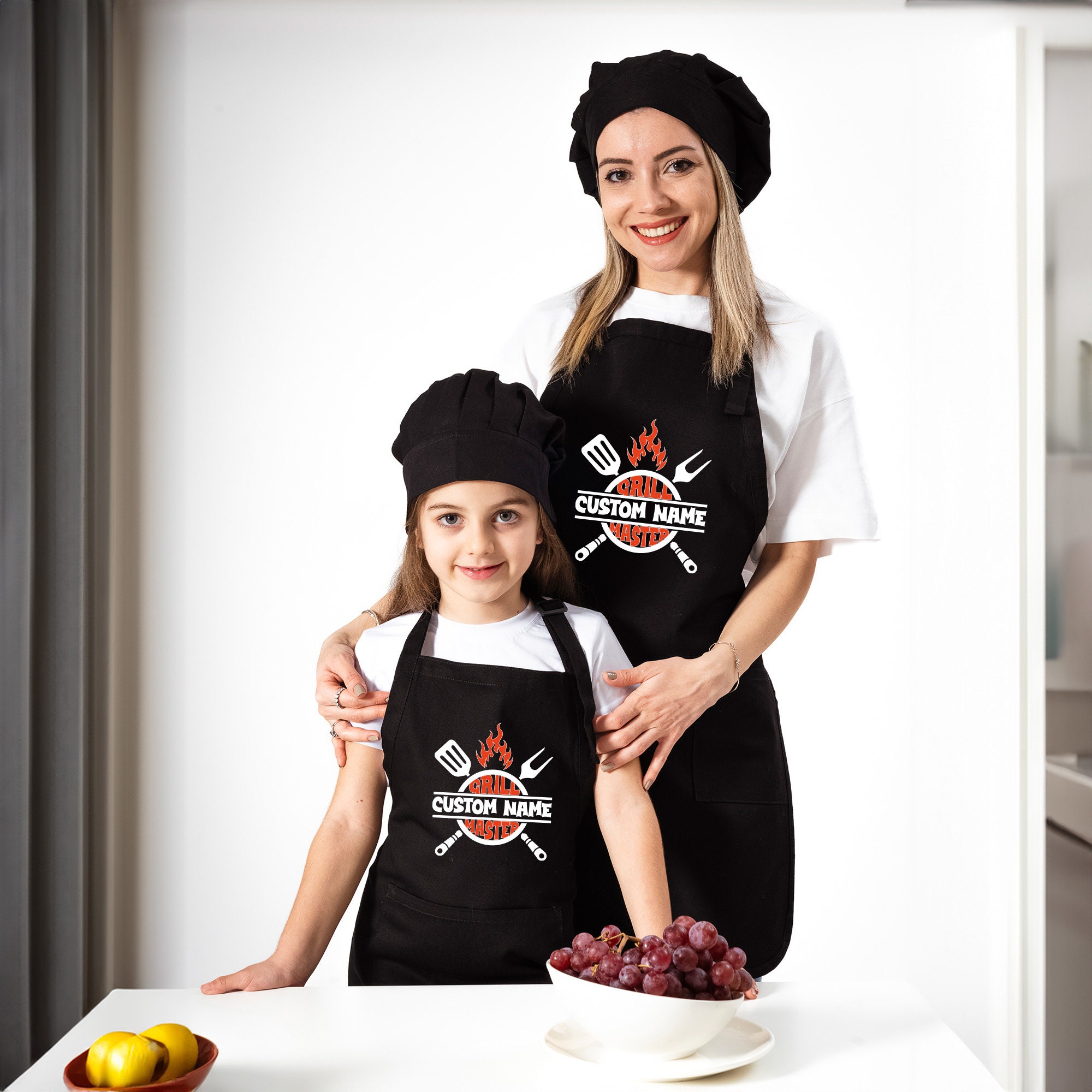 Custom Grill Master Apron, Customized Apron, Personalized Apron, Dad Apron, Grill Master Gift ...