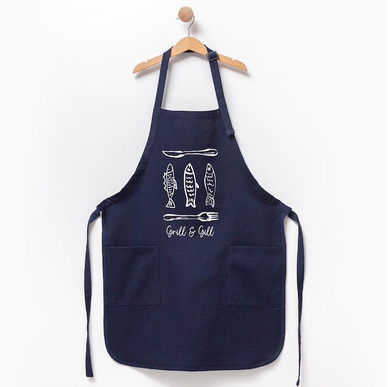 Sardines Apron, Custom Fish Restaurant Apron, Seafood Apron, Fishing ...