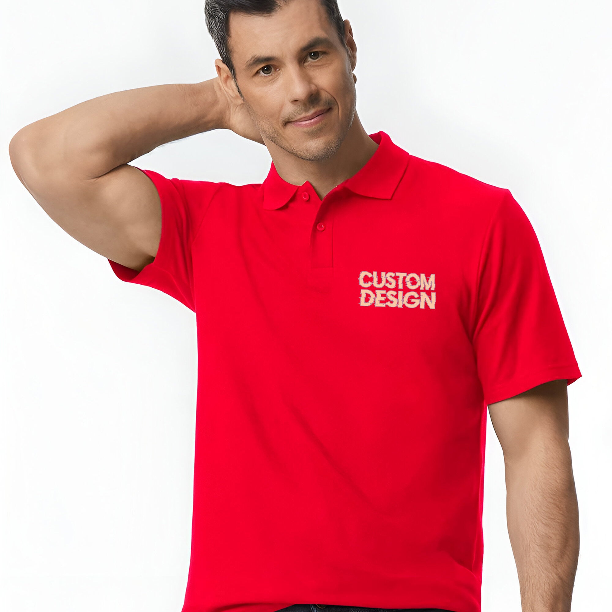 Custom Polo Shirt, Custom Text Logo Design Polo for Men and Women ...
