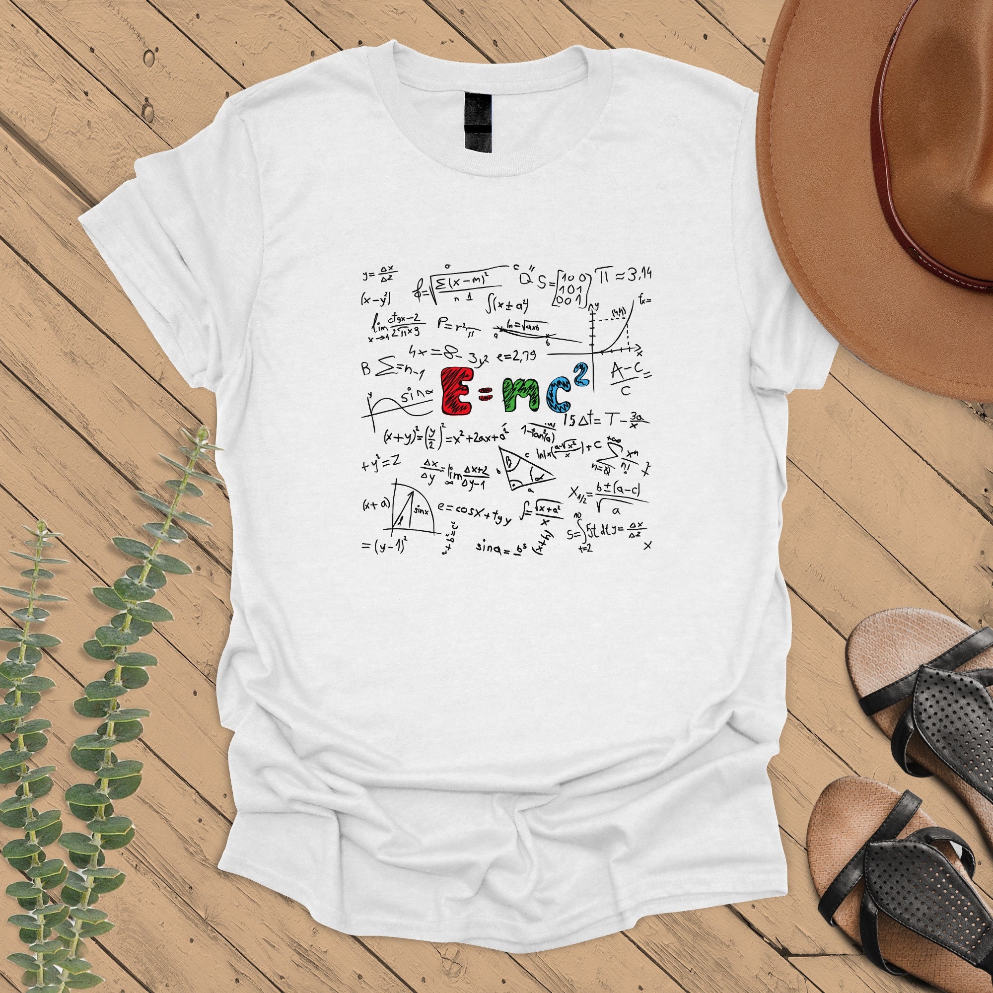 Physical Equations and Formulas EMC2 T-shirt, Energy Mass Speed of ...