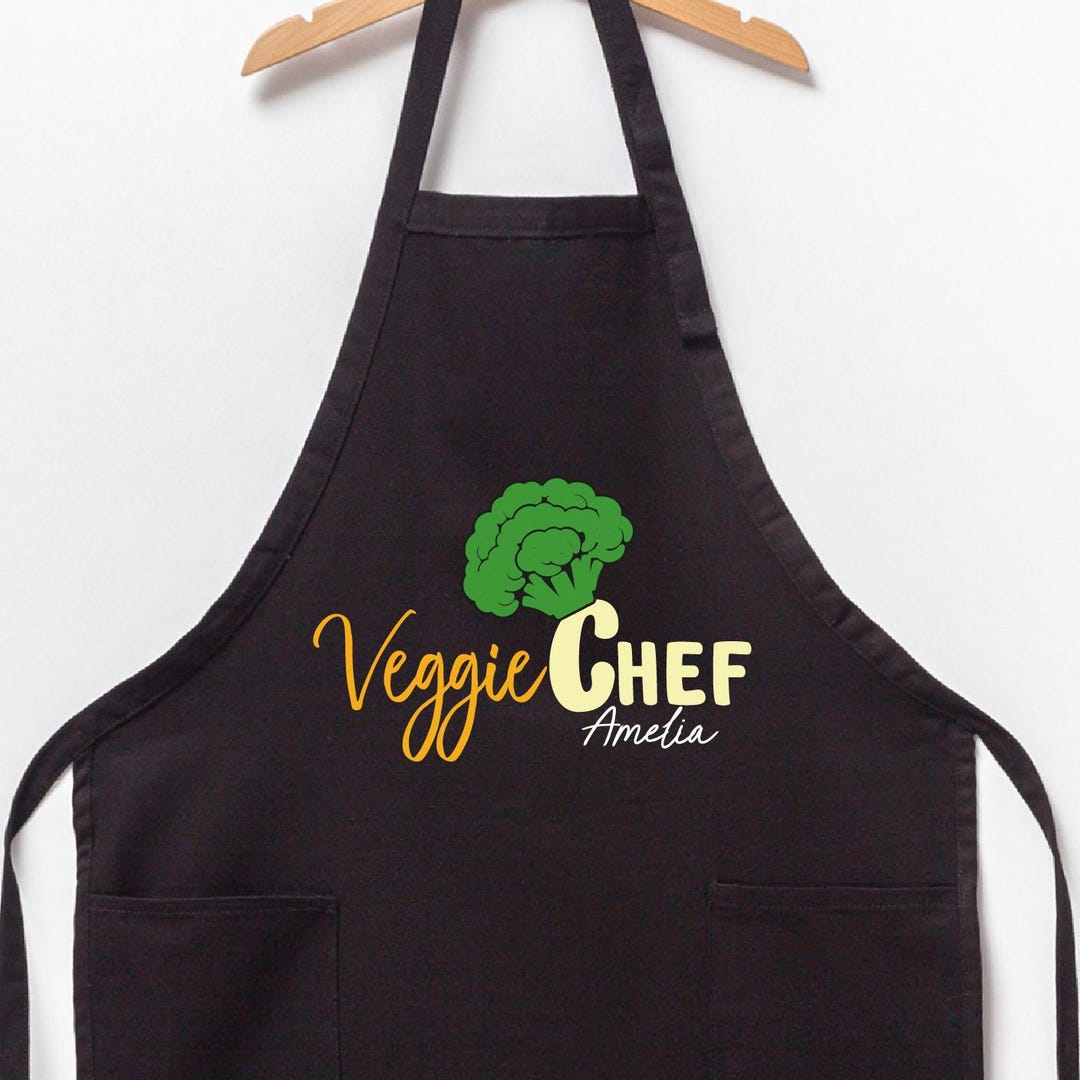 Custom Veggie Chef Apron, Trendy Vegetarian Apron, Vegetable Apron ...
