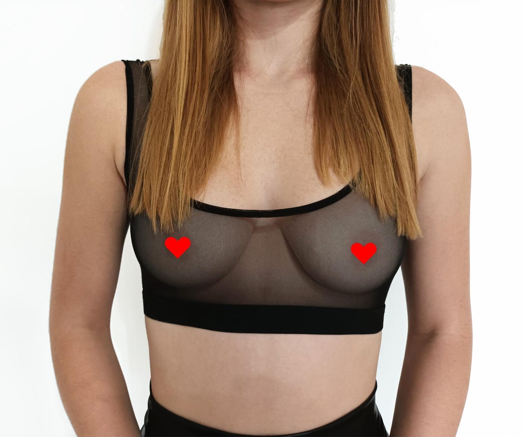 Sheer Mesh Top, See Through Top, Transparent Bra, Sheer Bra - Etsy UK