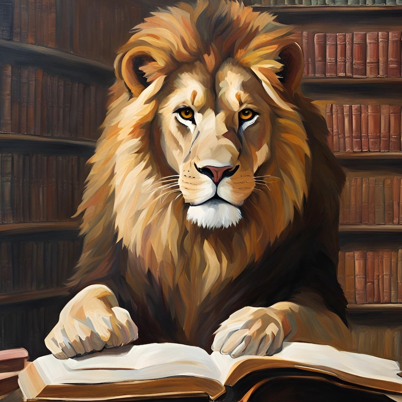 Library Lion - Etsy