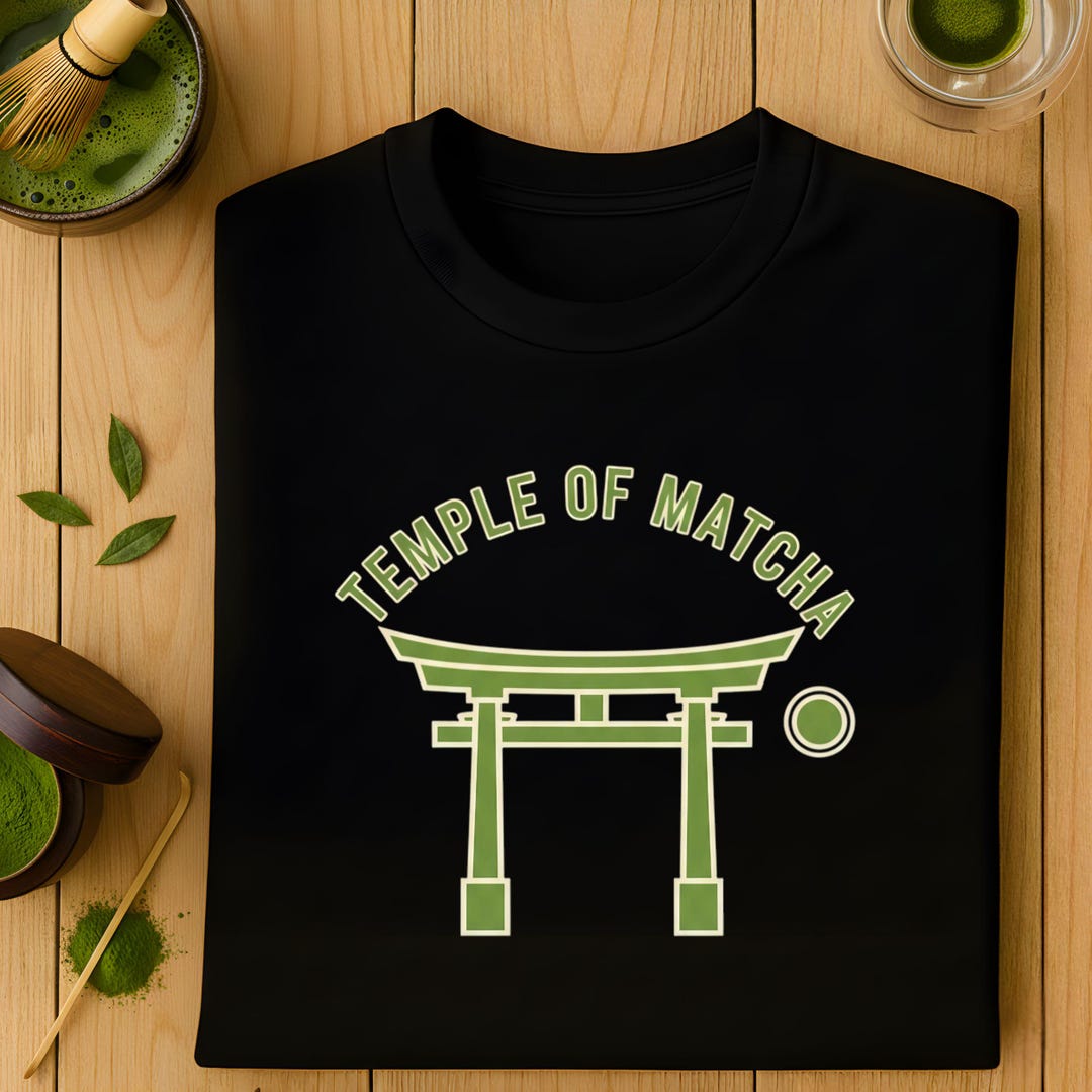 Temple of Matcha T-shirt, Japanese Torii Gate, Matcha Lover Gift - Etsy