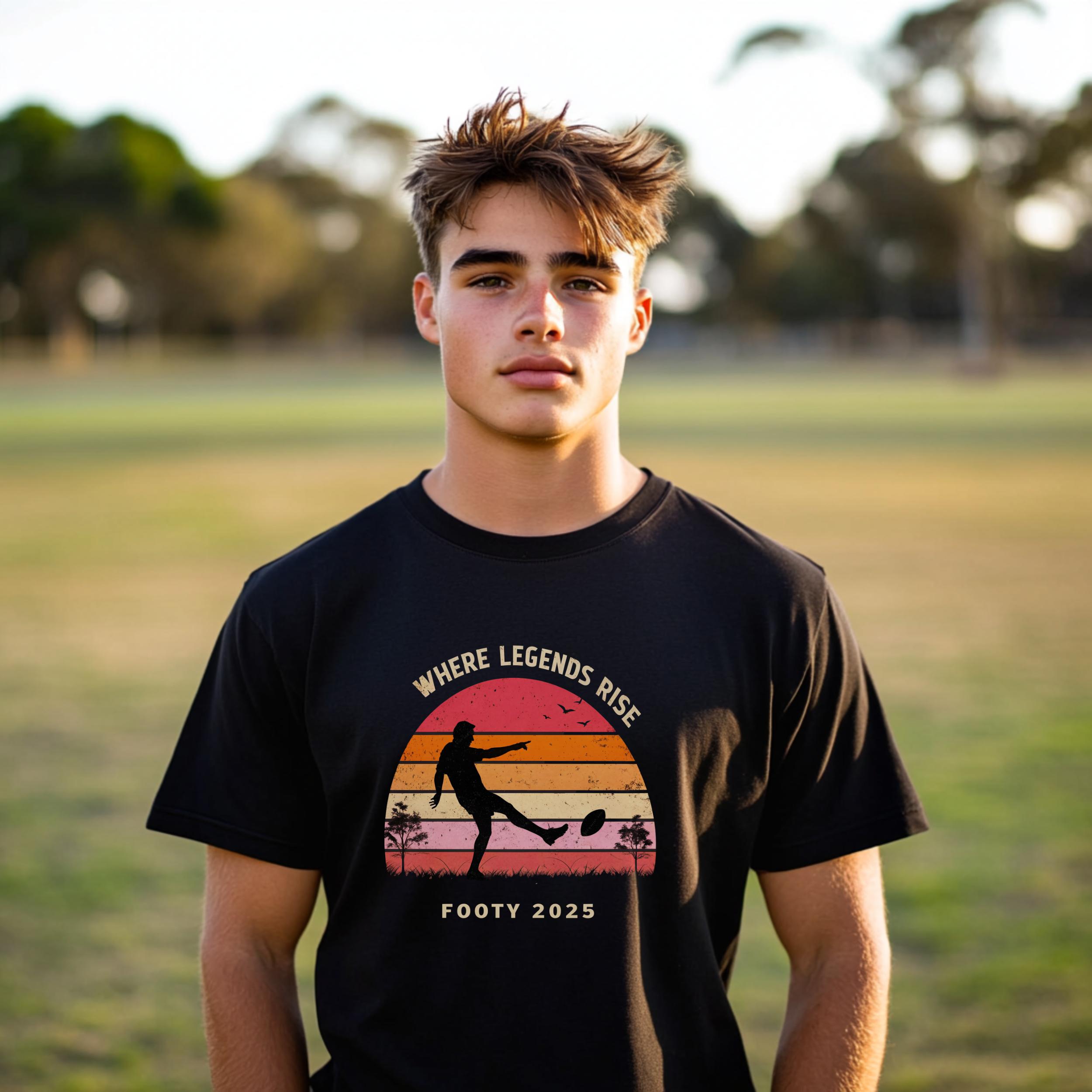 Footy 2025 Where Legends Rise T-shirt, Vintage Retro Aussie Football ...