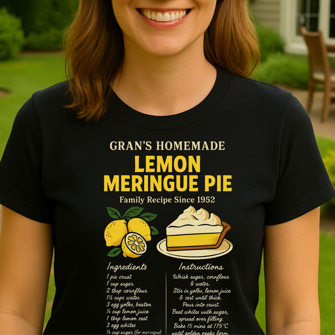 Retro 1950s Lemon Meringue Pie Recipe T-shirt: Nostalgic Kitchen Tee - Etsy