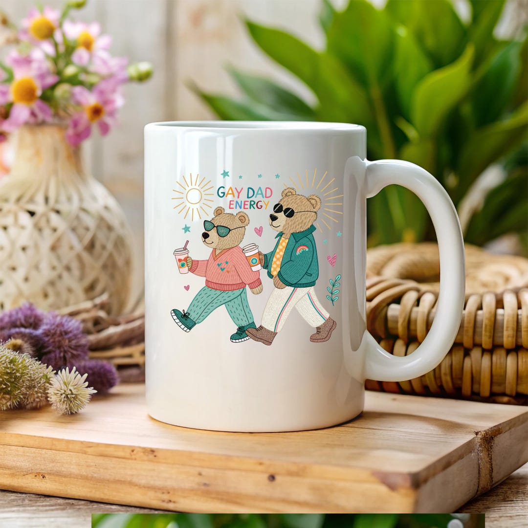 LGBTQ Gay Fathers Day Mug, Gay Dad Energy Coffee Cup, Queer Pride Gift ...