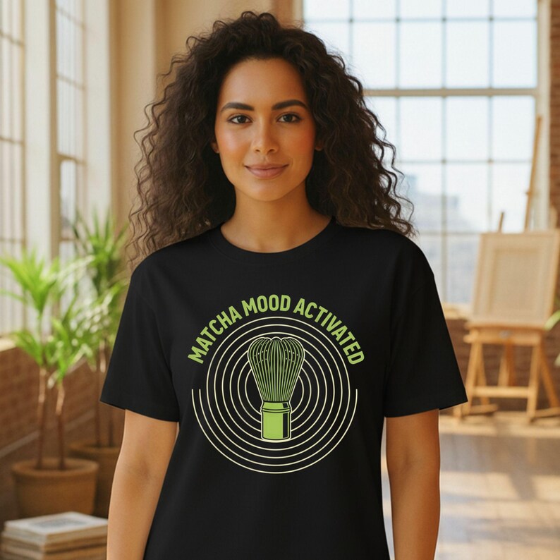 Matcha Mood Activated T-shirt: Minimalist Green Tea Lover Tee - Etsy