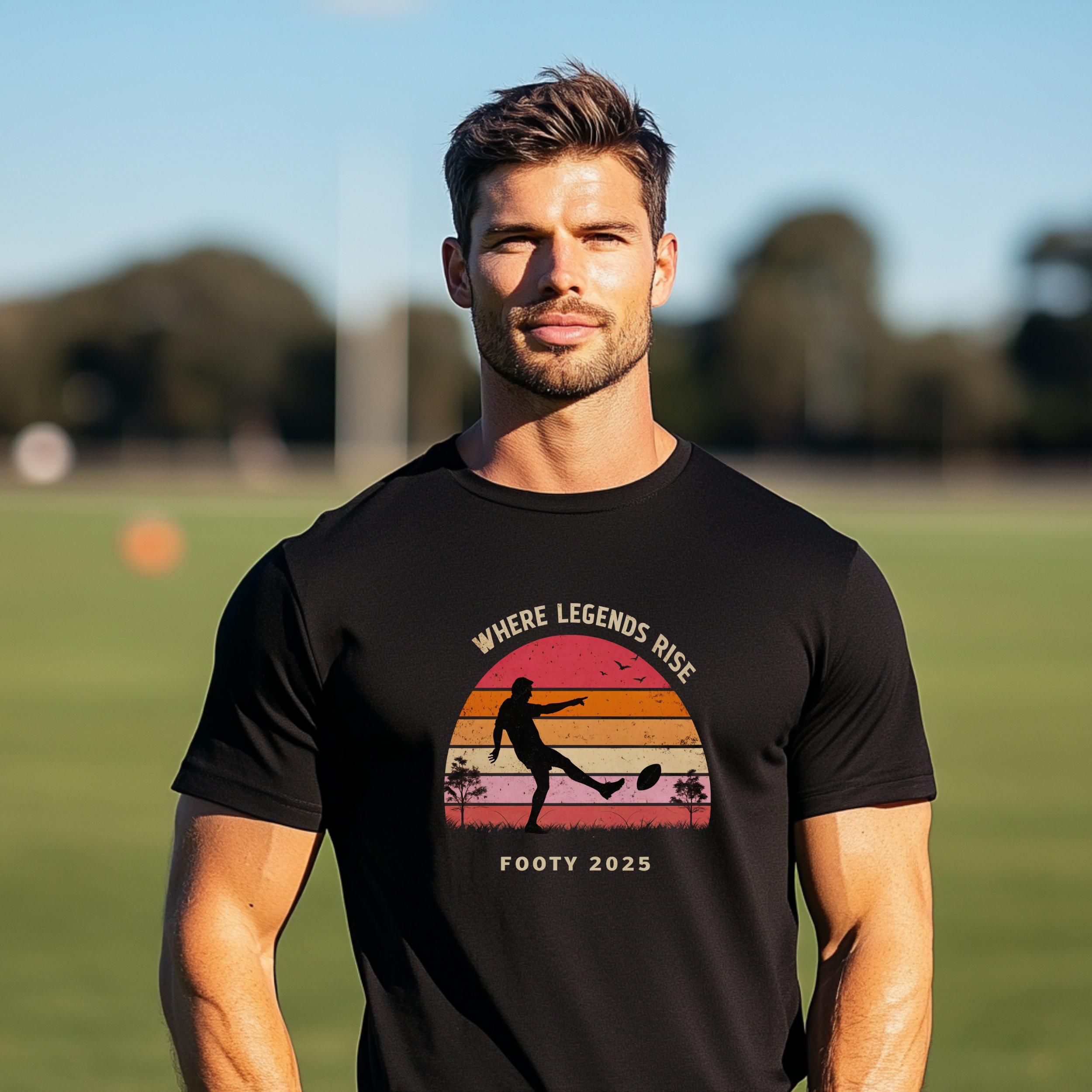 Footy 2025 Where Legends Rise T-shirt, Vintage Retro Aussie Football ...