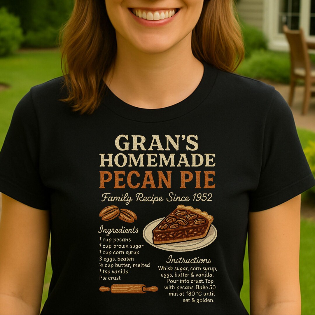 Retro 1950s Pecan Pie Recipe T-shirt: Vintage Dessert Lover Tee - Etsy