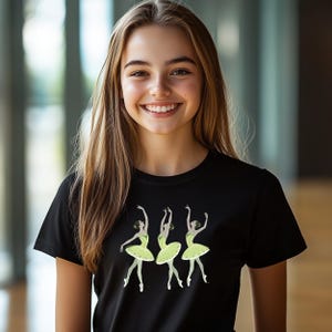 Ballet Dancers Lime-cream Youth T-shirt, Dance Recital Shirt for Girls ...