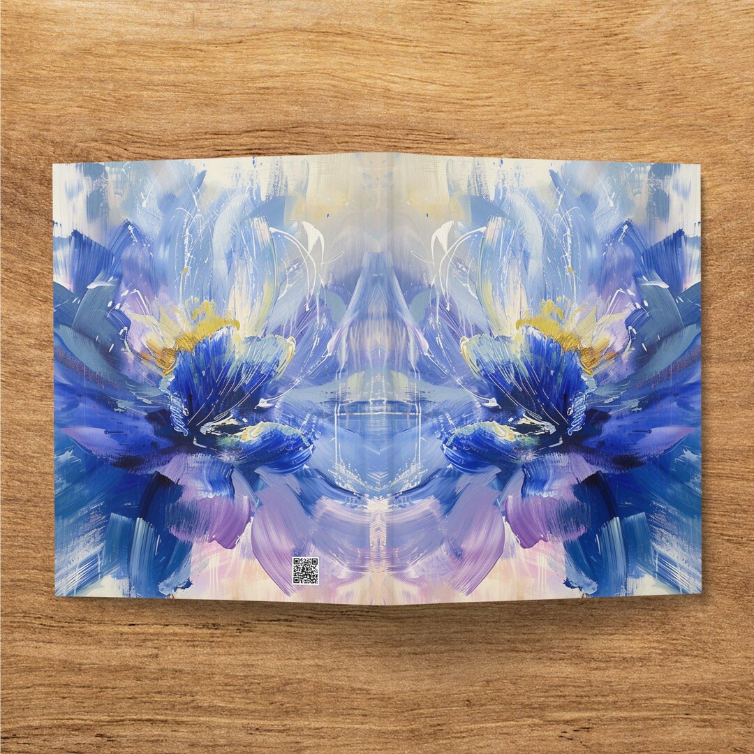 Abstract Blue and Purple Floral Art Journal, Artistic Sketchbook ...