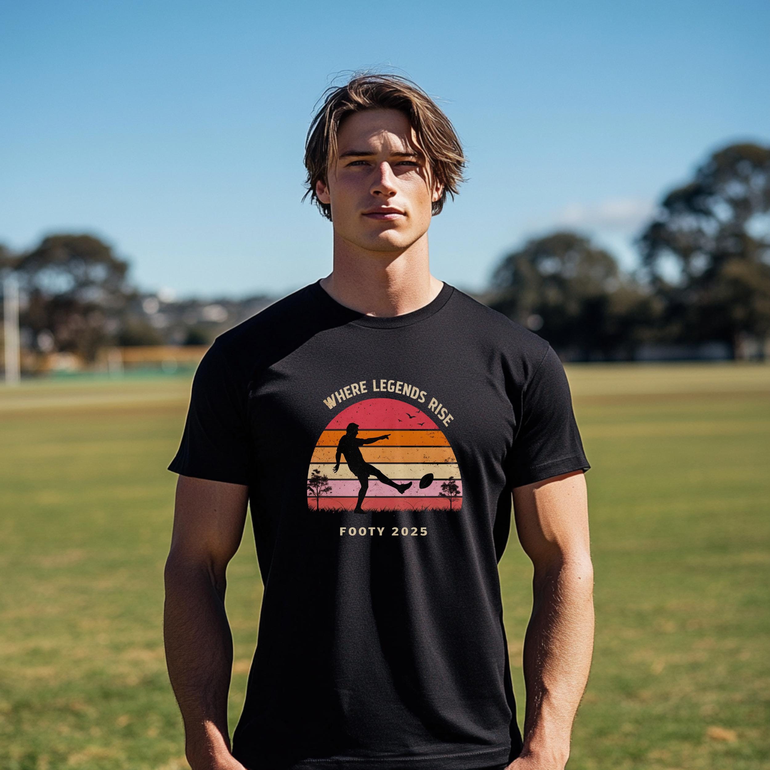 Footy 2025 Where Legends Rise T-shirt, Vintage Retro Aussie Football ...