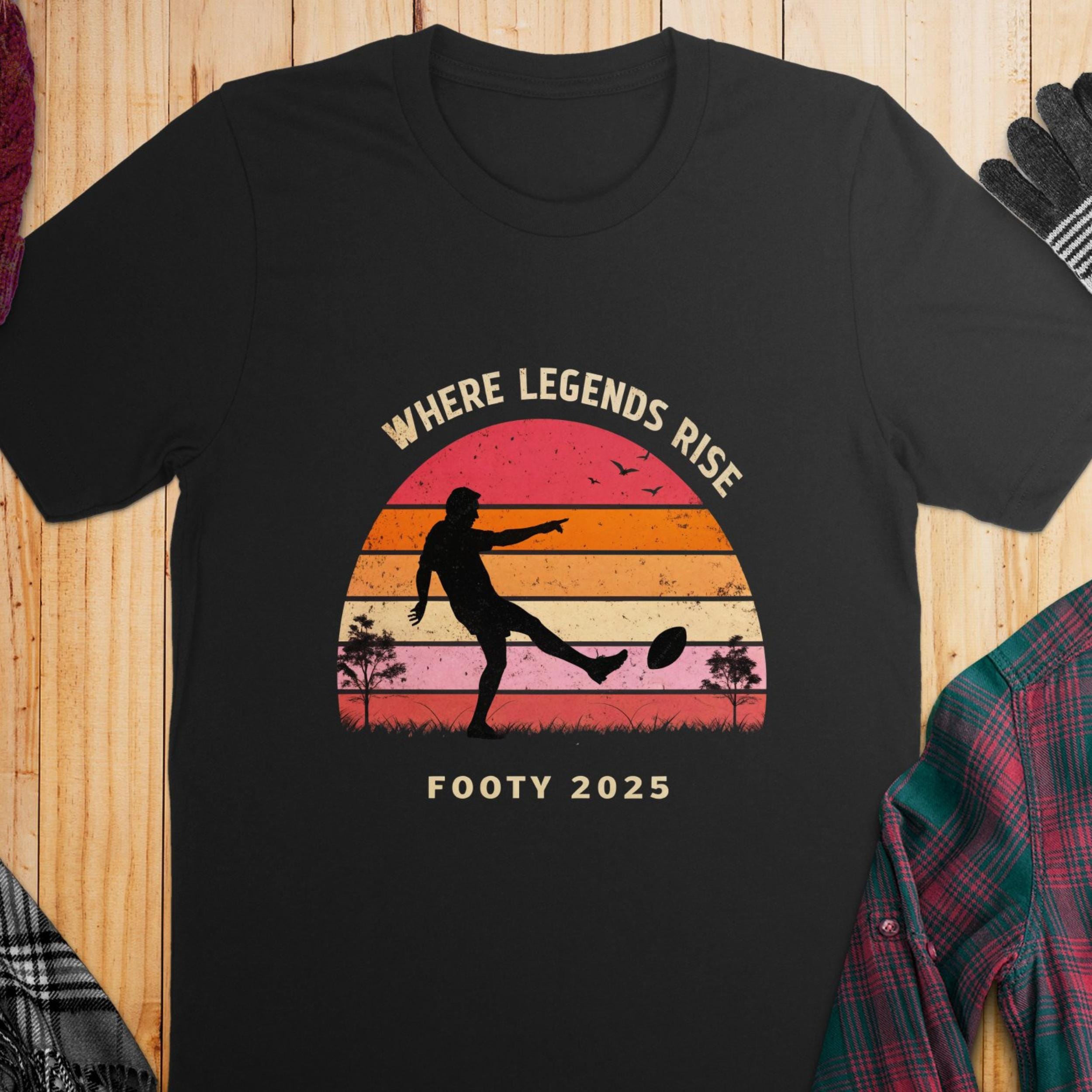 Footy 2025 Where Legends Rise T-shirt, Vintage Retro Aussie Football ...