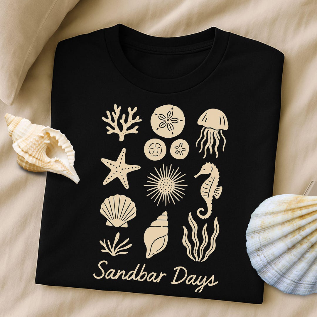 Doodle Sea Life Shirt: Sandbar Days Beach Tee, Ocean Lover Gift - Etsy