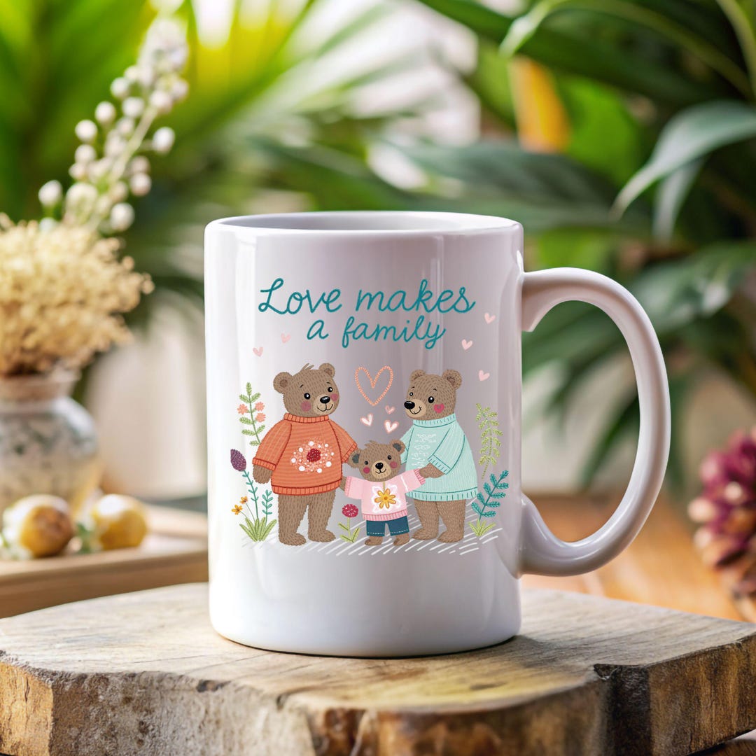 LGBTQ Fathers Day Mug, Love Makes a Family Gift for Two Dads, LGBTQ ...