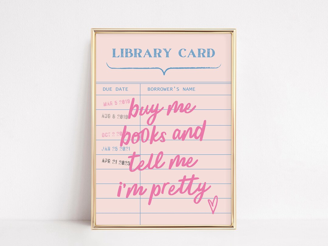 Buy Me Books Tell Me I'm Pretty Print | Bookish Print | Pink Library ...