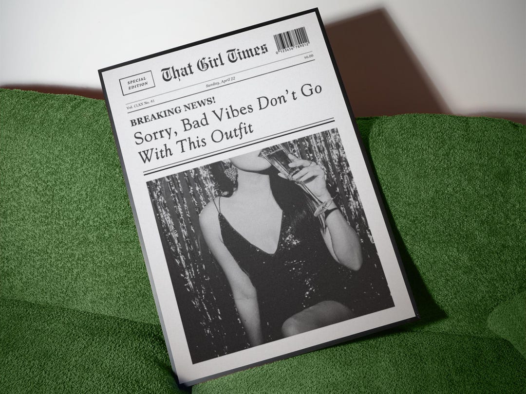 Trendy Newspaper Print | Bad Vibes Don't Go With My Outfit Chic Fashion ...