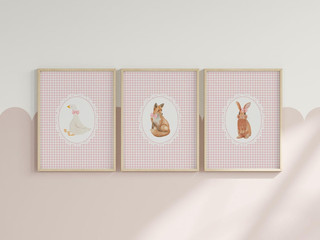 Cottagecore Nursery Print Set of 3 | Watercolor Bunny, Silly Goose and ...