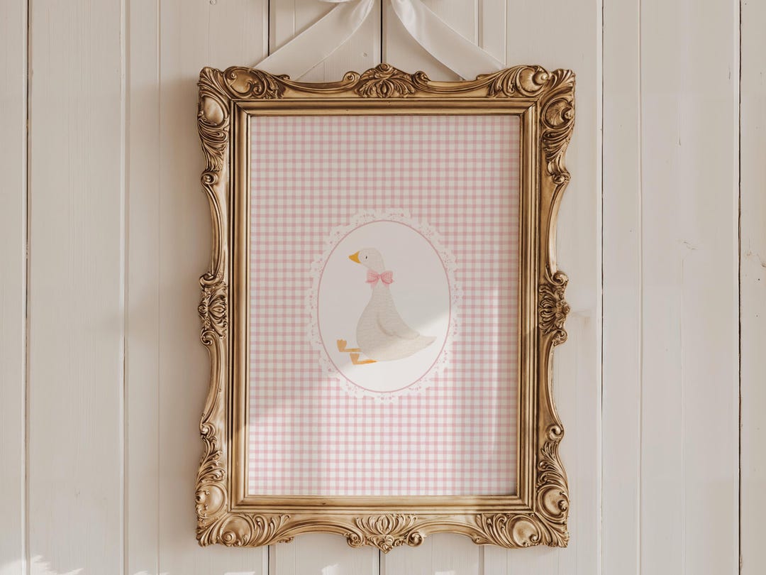Cute Goose Nursery Print | Silly Goose Art | Cottagecore Nursery Decor ...