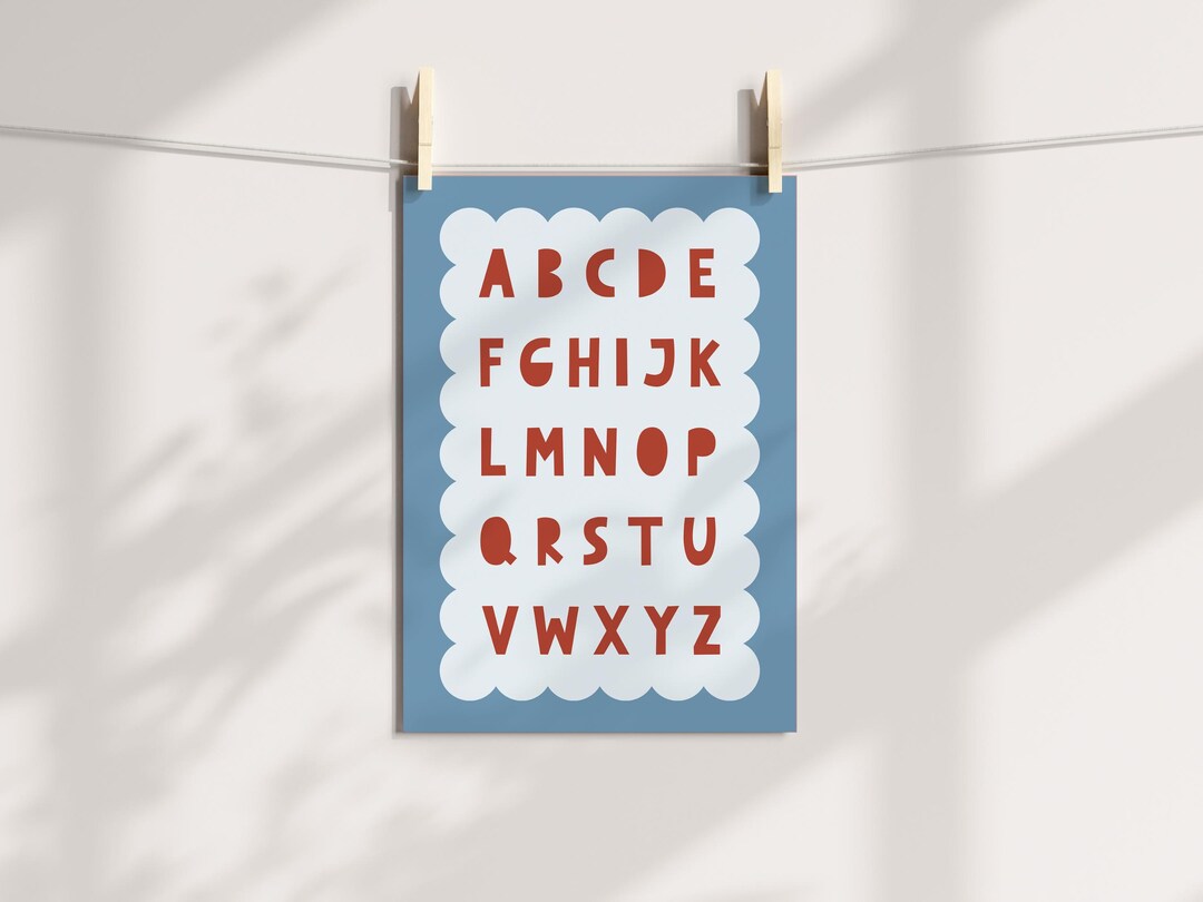 Red & Blue ABC Alphabet Print: Playroom Classroom Decor (digital ...