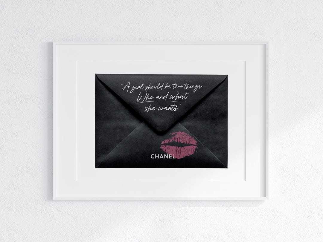 Coco Chanel Quote Fashion Envelope Art Vintage Aesthetic Room Decor ...