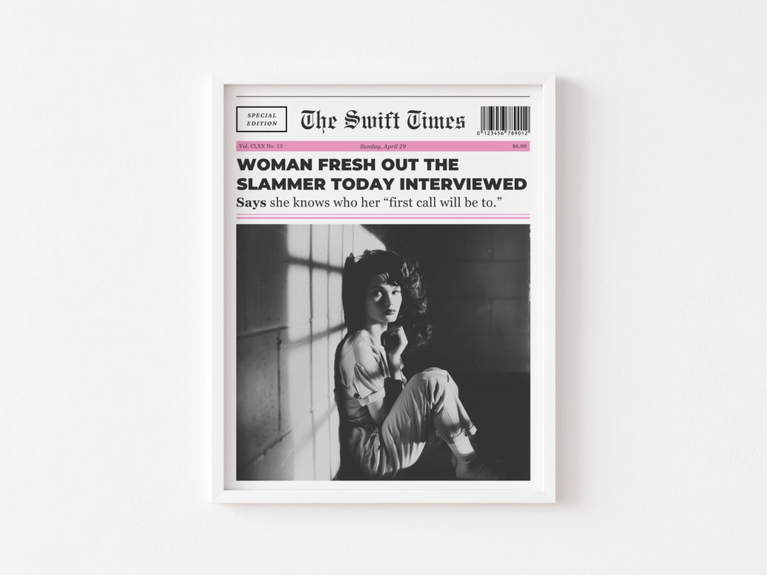 Fresh Out the Slammer Lyrics Trendy Newspaper Wall Art Newspaper Print ...