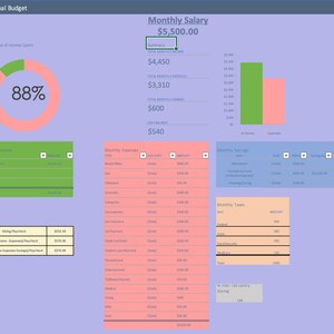 Editable Excel Budget Template | Simple Monthly Personal Finance ...