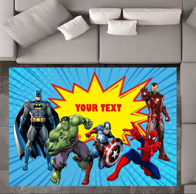 Superhero Themed Marvel Rug,fantastic Cartoon Mat,marvel Decor,captain ...