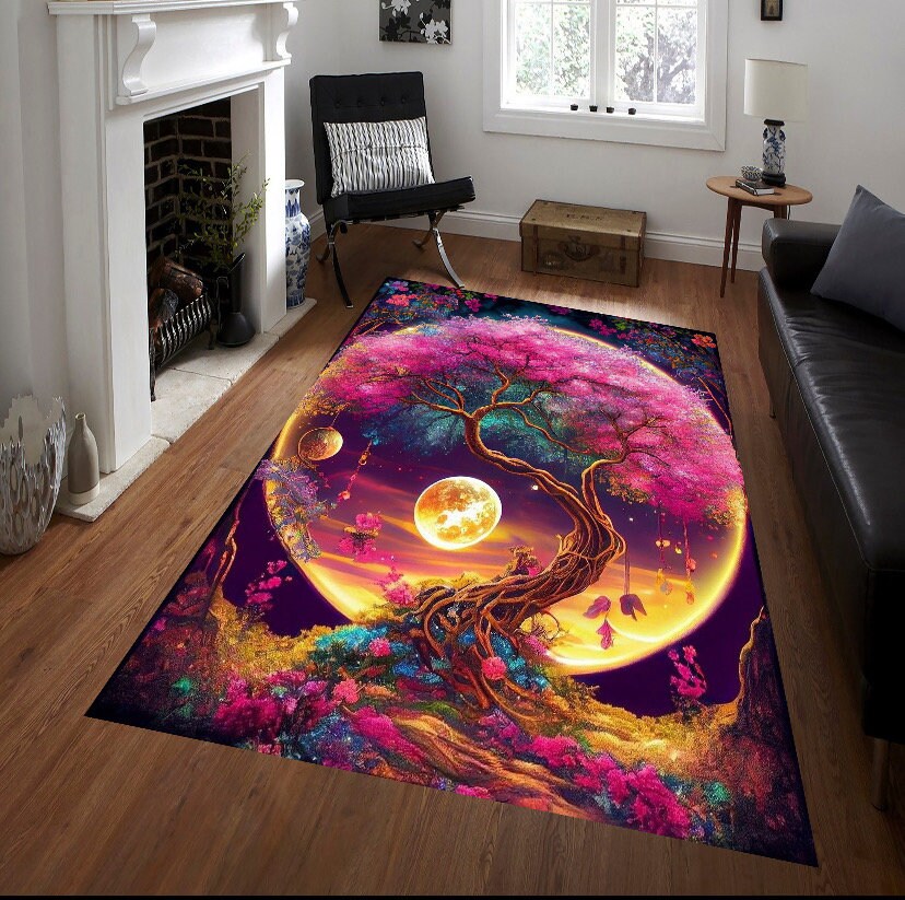 Abstract Colorful Tree of Life Rug,tree of Life Decor,mystic Rug,art ...
