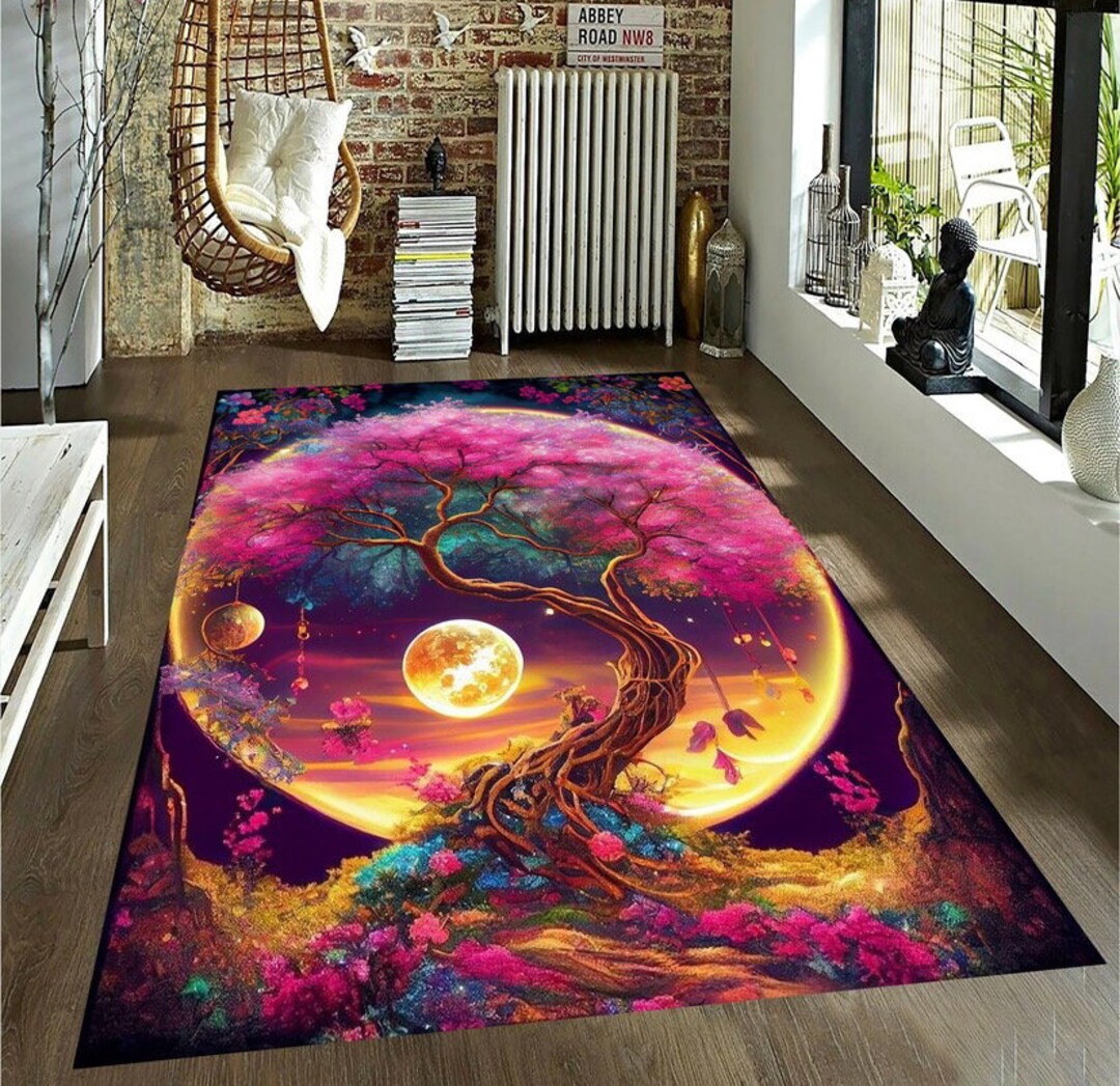 Abstract Colorful Tree of Life Rug,tree of Life Decor,mystic Rug,art ...