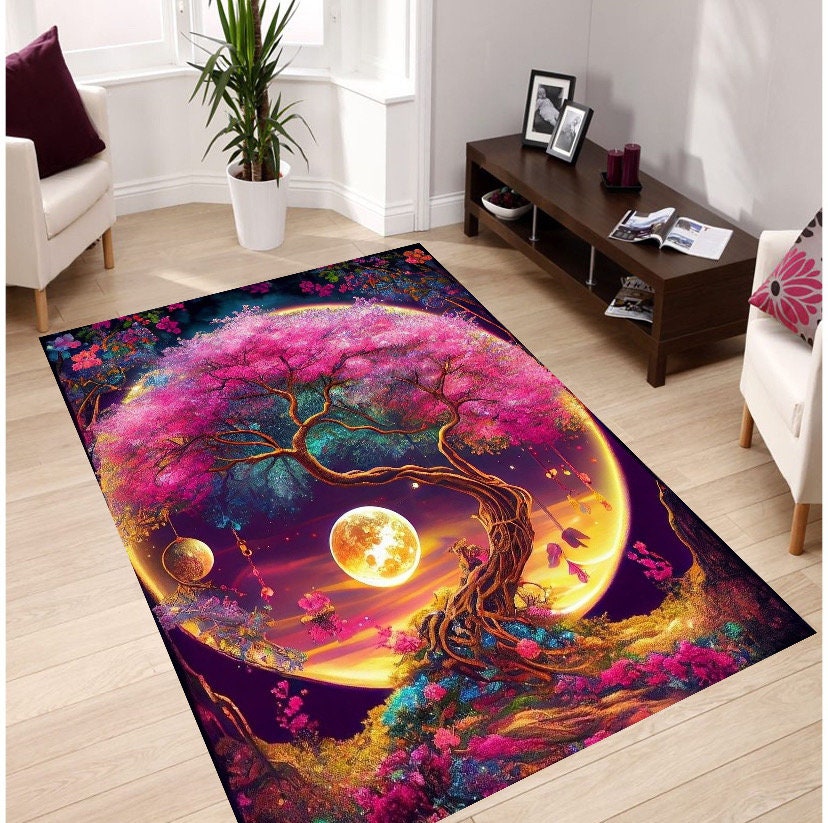 Abstract Colorful Tree of Life Rug,tree of Life Decor,mystic Rug,art ...