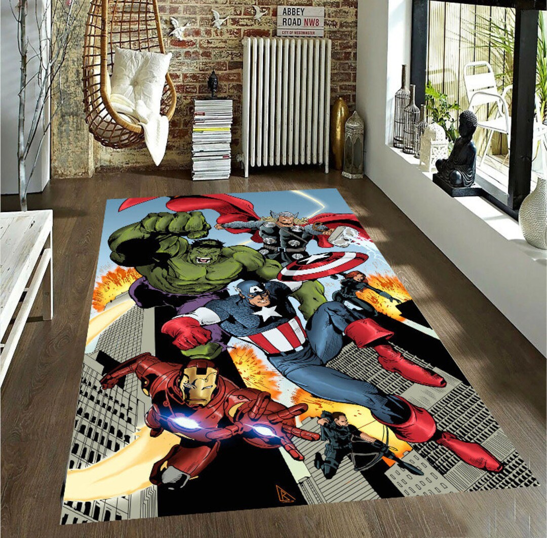 The Avengers Comics Cartoon Cover Rug,marvel Rug,spiderman Rug,super ...