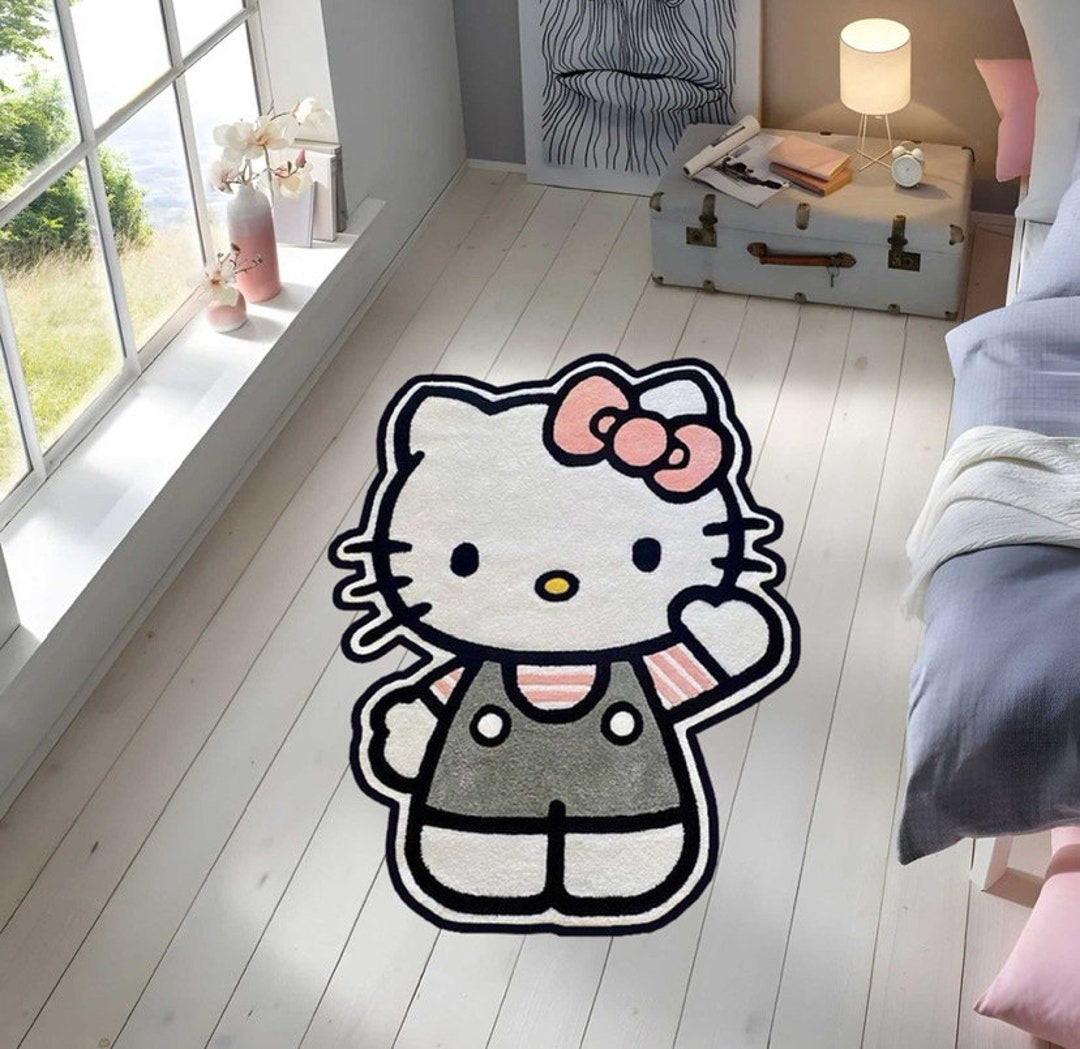 Hello Kitty Rug, Cute Rug, Pink Rug, Kids Room Rug,baby Room Decor ...