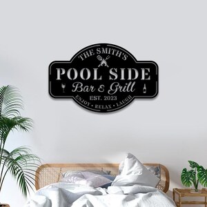 Custom Sign for Pool Bar Metal Family LED Sign, Bar and Grill Decor ...