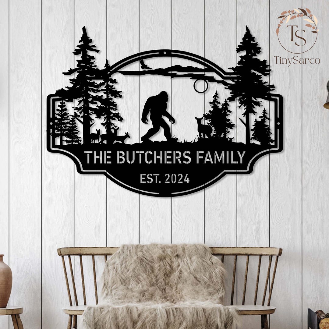 Bigfoot Metal Wall Art, Custom Outdoor Sasquatch Metal Sign, Bigfoot ...