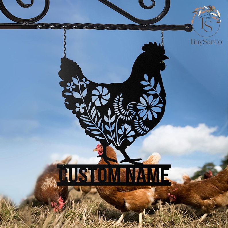 Personalized Floral Chicken Farm Sign With Lights,hen Coop Sign,hen ...