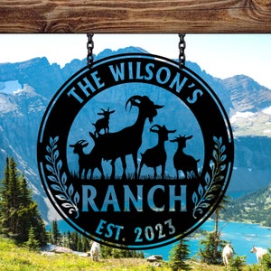 Custom Goat Metal Sign, Goat Metal Wall Art, Goat Farm Sign, Custom ...