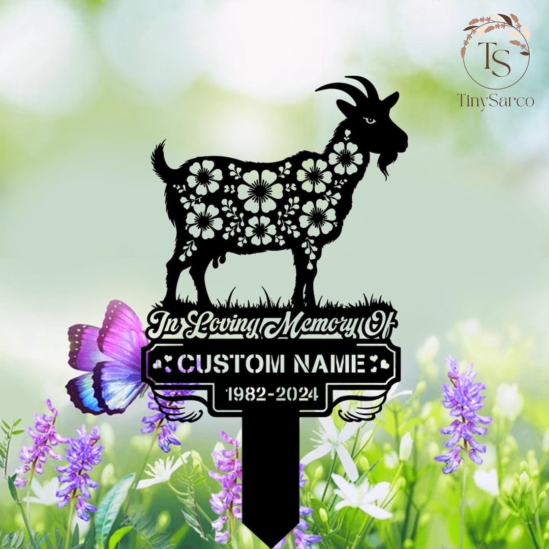 Personalized Goat Memorial Stake Sign, Pet Grave Markers Sign, Goat ...