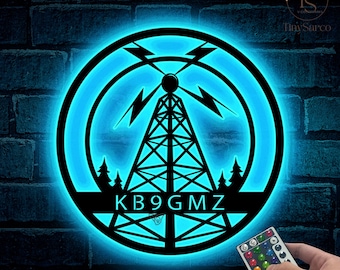 Personalized Ham Radio, Ham Radio LED Sign, Amateur Radio Gifts, Custom ...