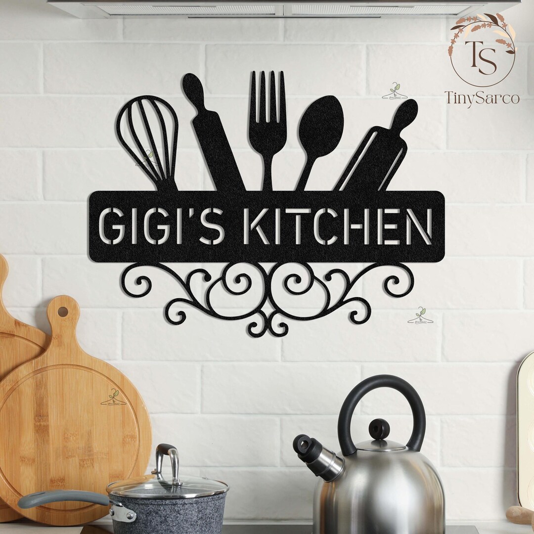 Custom Metal Sign for Kitchen, Personalized Kitchen Signs, Kitchen Wall ...