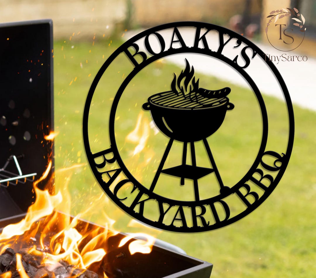 Personalized Barbecue Sign Backyard BBQ Metal Wall Decoration Custom ...