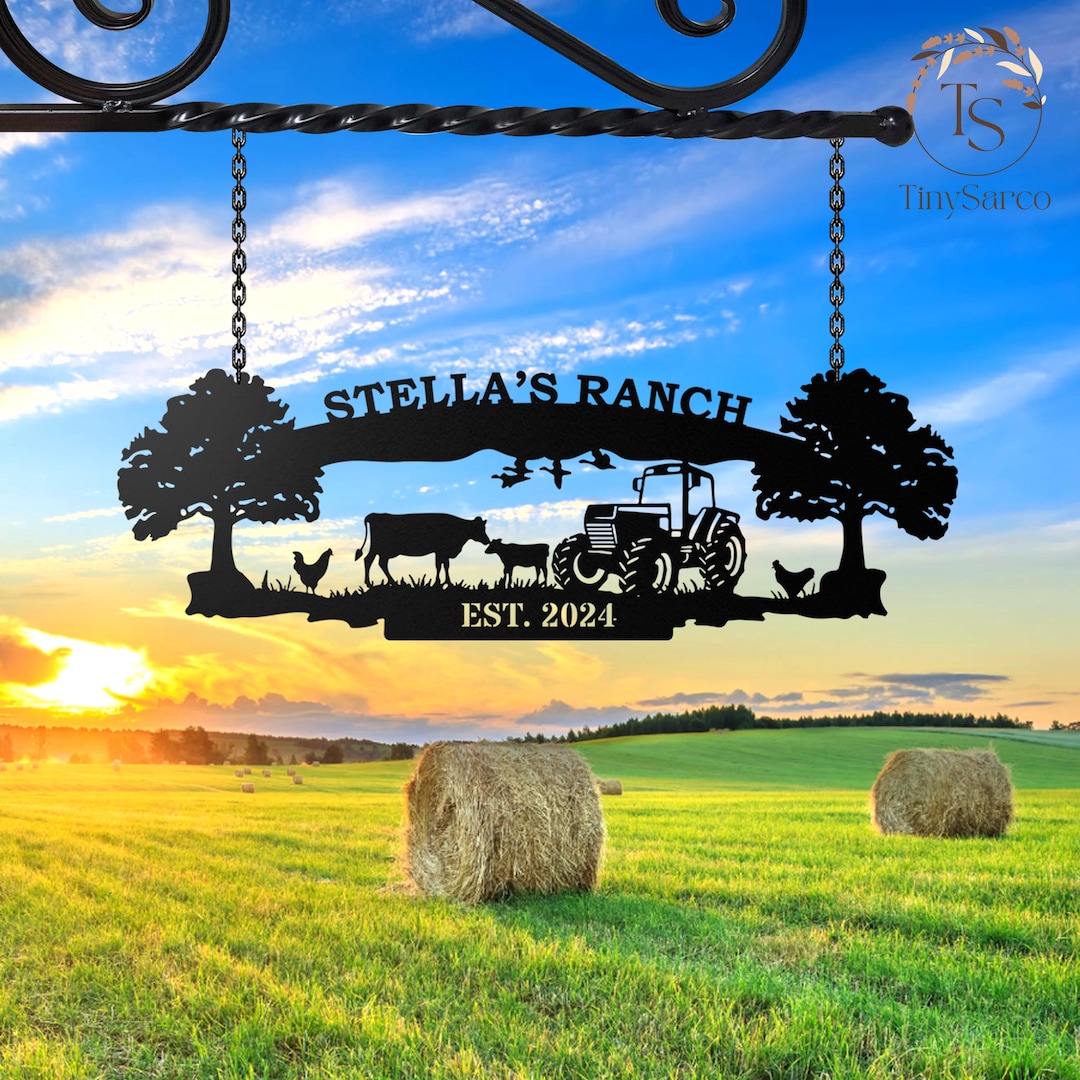 Personalized Ranch House Metal Sign, Farmer Gift, Custom Farmhouse ...