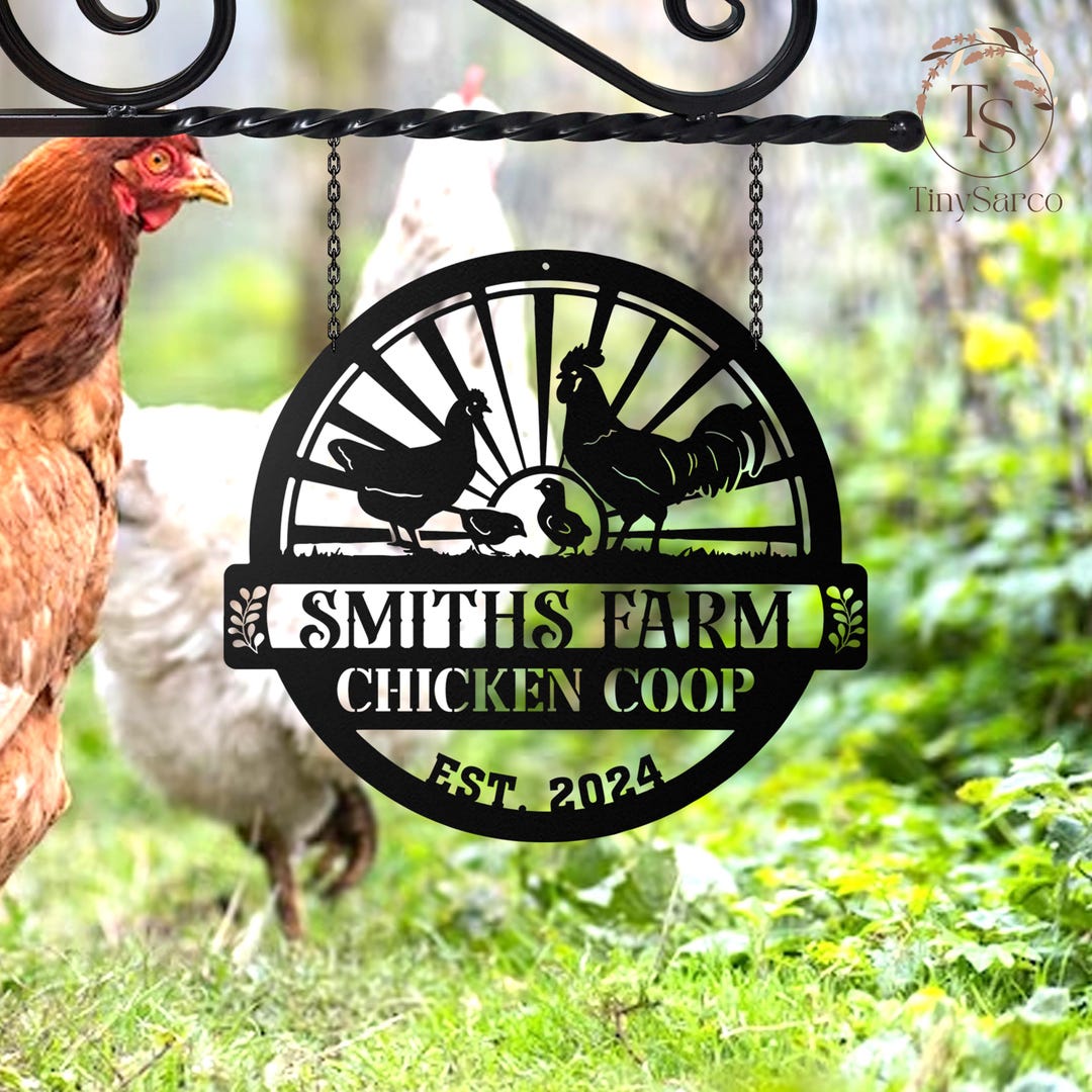 Chicken Farm Metal Sign Chicken Coop Sign Personalized Customized ...