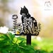 Cat Metal Memorial Stake With Flowers, Cat Grave Marker,custom Cat ...
