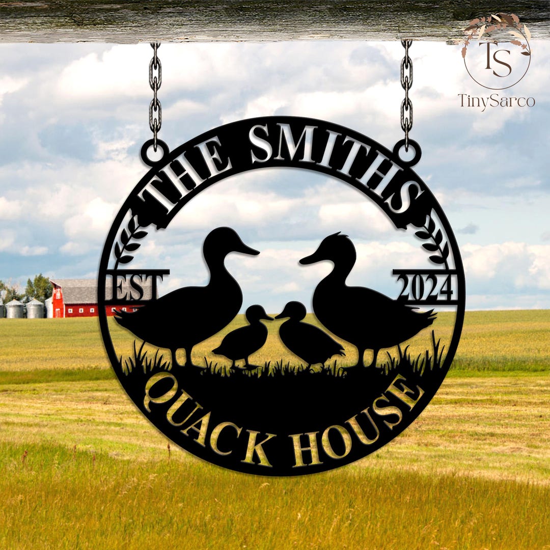 Personalized Duck Farm Sign, Farmhouse Decor, Custom Duck Quack House ...