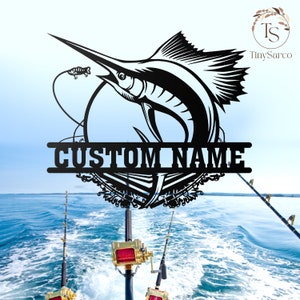 Custom Marlin Fish Metal Sign, Personalized Marlin Fish Lover Gift ...
