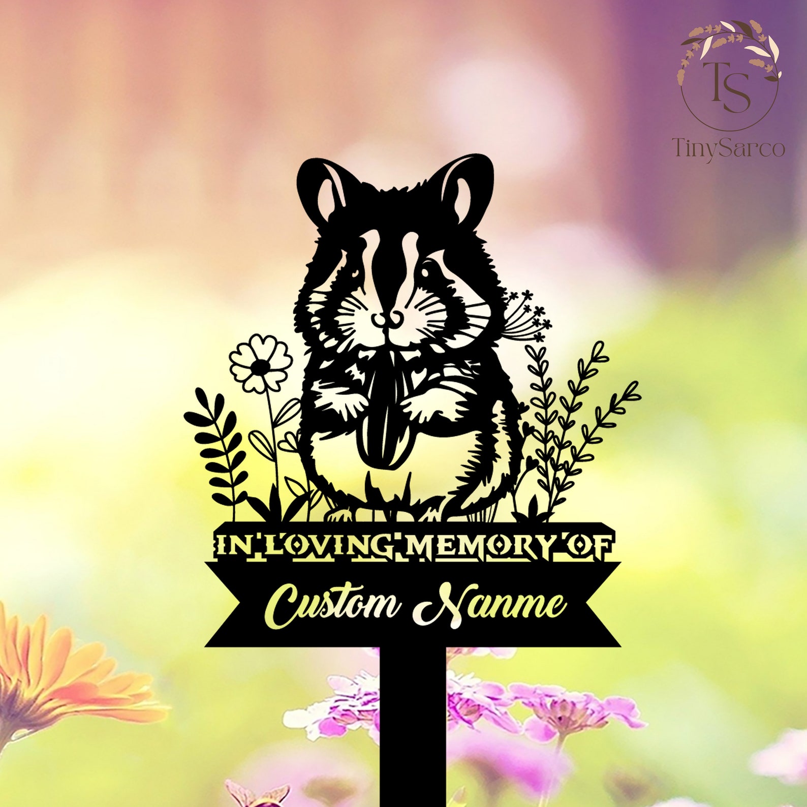 Personalized Hamster Memorial Garden Stakes, Custom Metal Hamster ...