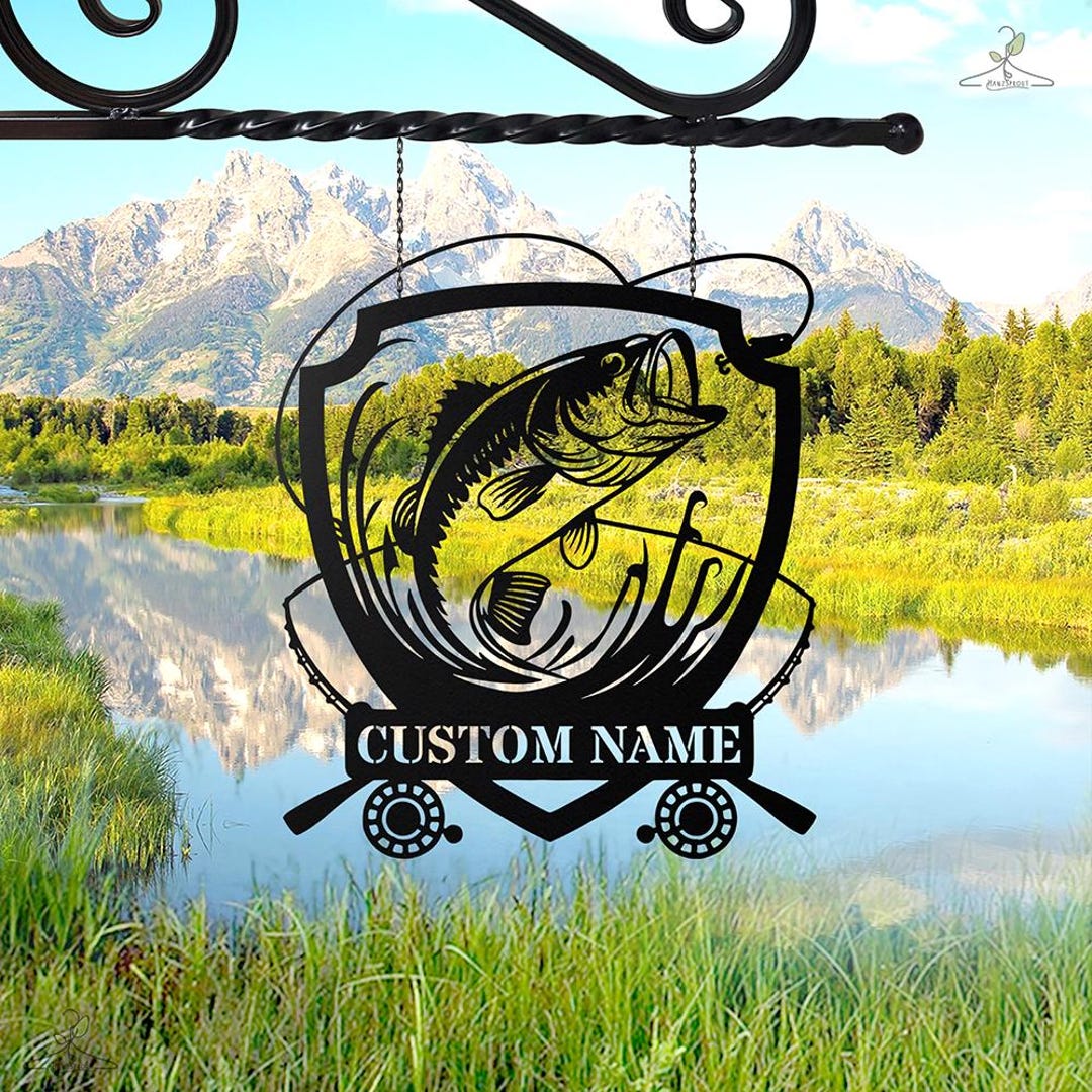 Personalized Metal Fish Sign, Fishing Gifts for Men,custom Fishing ...